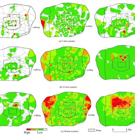 Spatial Distribution Of Accessibility Of Three Travel Modes Under