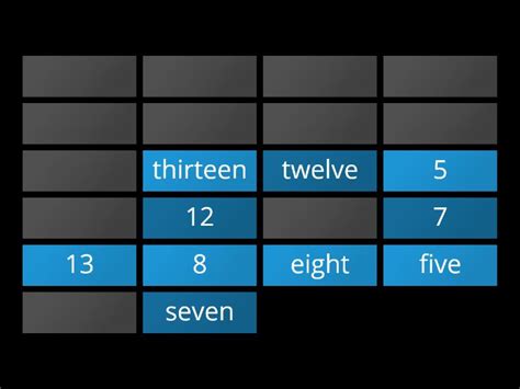 Numbers Matching Pairs