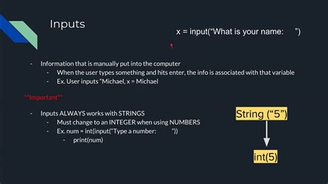 Lesson 2 Python Inputs And Conditionals Youtube