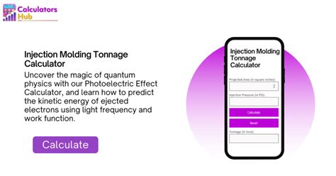 Injection Molding Tonnage Calculator Online Calculatorshub