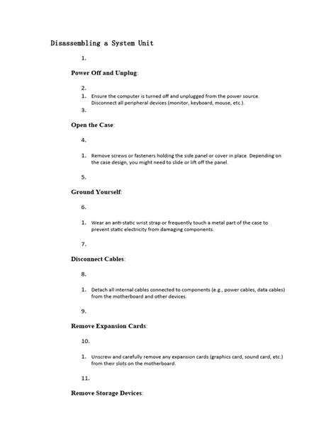 disassembling a system unit pdf electrical connector computer engineering