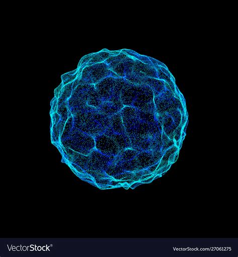 Abstract Sphere Particles Isolated On Black Vector Image