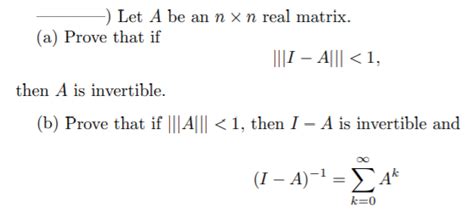 solved let a be an n x n real matrix a prove that if
