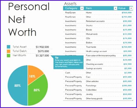 7 Net Worth Excel Template Excel Templates