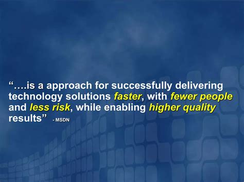 brief overview on microsoft solution framework msf ppt