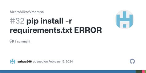 Pip Install R Requirementstxt Error · Issue 32 · Mzeromikovmamba · Github