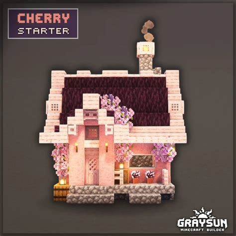 3 варианта дома из вишнёвого дерева в майнкрафте Эденор интересный
