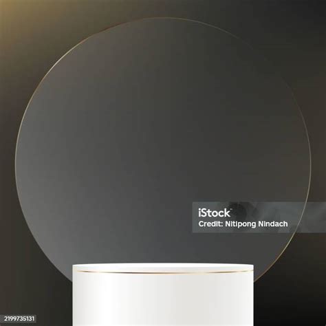 검은 색과 금색 배경 벡터 3d 흰색 연단 벡터 일러스트 레이 션 0명에 대한 스톡 벡터 아트 및 기타 이미지 0명 3차원 형태 가정의 방 Istock