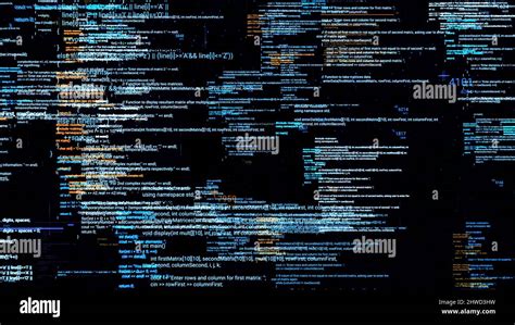Page With Source Codes On Black Background Animation Overlapping