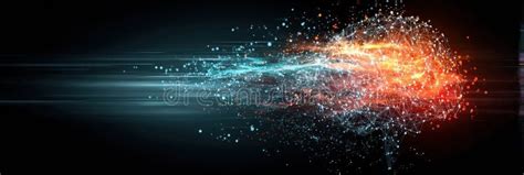 Abstract Glowing Brain Evolving From Raw Data Particles Showing Dynamic Transformation And