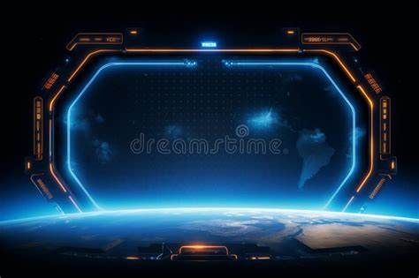 Hud Ui Meets Sci Fi Frame In A Captivating Abstract Background Stock Illustration Illustration