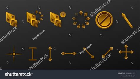 Fantasy Golden Game Gui Custom Mouse Stock Vector Royalty Free 2295651533 Shutterstock