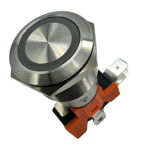 Anti Vandal 22mm Switch Round Push Button LATCHING 12V 20A Red LED L22HD RL Alna Commodities