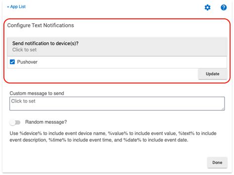 Notifications Hubitat Documentation