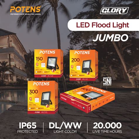 Jual Potens Pfl Lampu Led Flood Light Lampu Sorot Jumbo Warna Putih Kuning Garansi Import