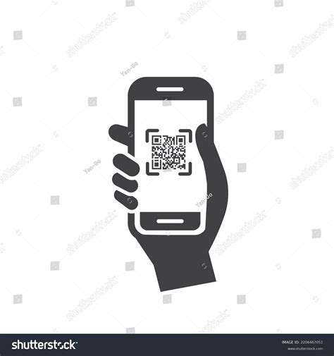 Qr Code Scanning Icon Vector Stock Vector Royalty Free 2206467051