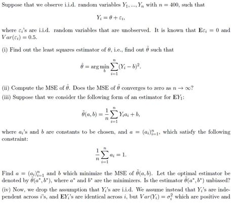 solved suppose that we observe i i d random variables y1