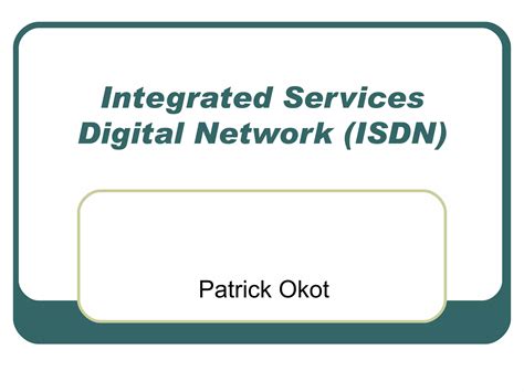 Integrated Services Digital Network Isdn Ppt