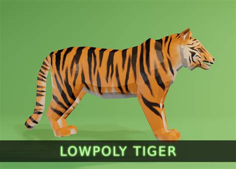 Low Poly Tiger 3d Asset Cgtrader