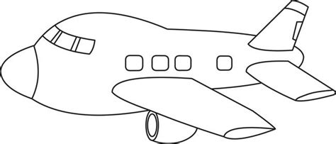 Cartoon Airplane Black And White Clipart