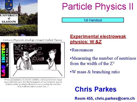 Particle Physics Ii 1 St Handout Experimental Electroweak