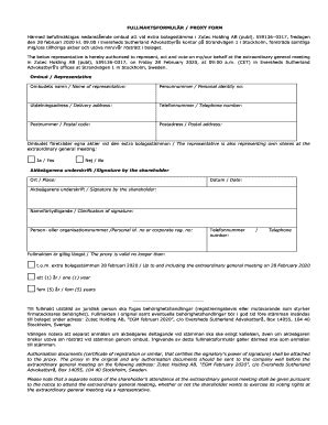 Fillable Online Proxy Form Sample Template To Fill Out Word And PDF Fax Email Print PdfFiller