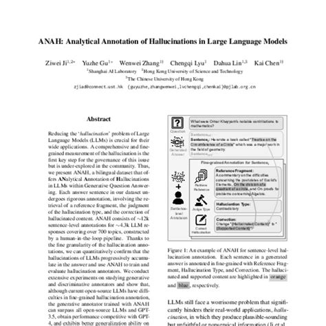 Anah Analytical Annotation Of Hallucinations In Large Language Models Acl Anthology