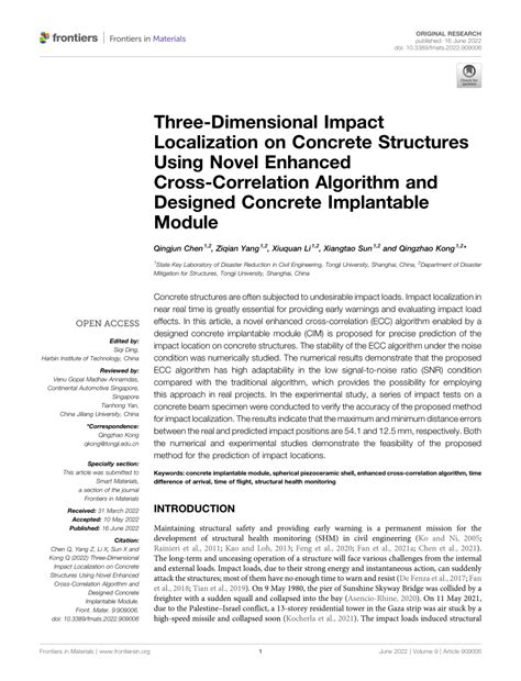 Pdf Three Dimensional Impact Localization On Concrete Structures