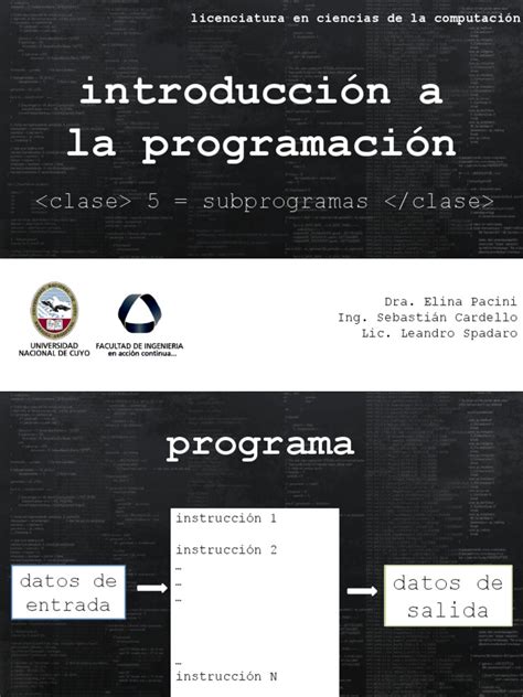 Introducción A La Programación Clase 5 Pdf División Matemáticas Algoritmos