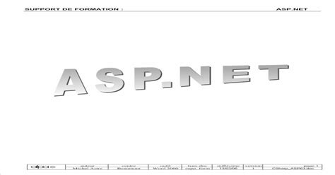 Pdf Aspnet Prise En Main Csharpasp63pdf Dokumentips