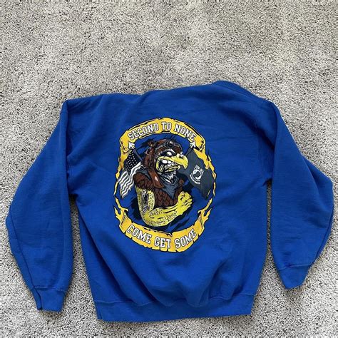 Graphic Military Squadron Hoodie Size L Small Depop