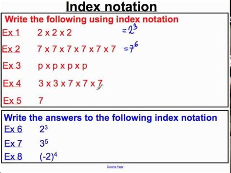 Index Notation With Different Numbers