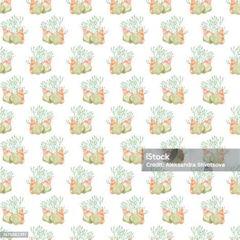 손으로 그린 수채화 조개와 해초 매끄러운 패턴은 흰색 배경에 격리되어 있습니다 스크랩북 엽서 섬유 직물 0명에 대한 스톡 벡터 아트 및 기타 이미지 Istock