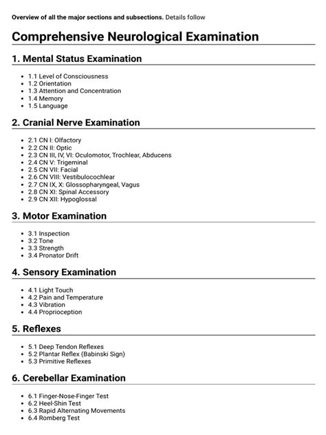 Comprehensive Neurological Examination Pdf Nervous System Neuroscience