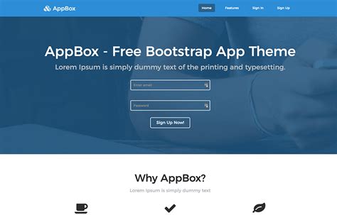 Appbox Free App Landing Page Template Graygrids