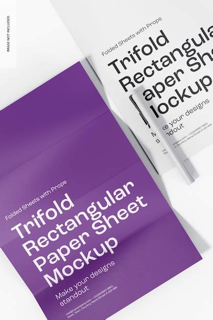 Premium Psd Trifold Rectangular Paper Sheets Mockup Close Up Premium Psd Trifold Rectangular Paper Sheets Mockup Close Up