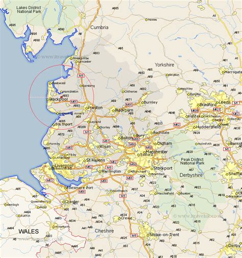 Singleton Map Street And Road Maps Of Lancashire England UK