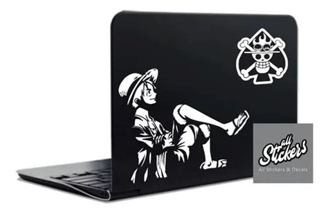 Set De 3 Stickers Vinil Luffy One Piece Blanco Meses Sin Interés