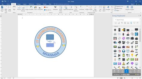 Microsoft Office Word ဖြင့် စက်ဝိုင်း Logo အလွယ်ကူဆုံး ပြုလုပ်နည်း Youtube