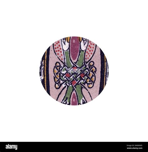 A Circular Design Featuring Intricate Patterns With Intertwining Shapes Vibrant Colors And