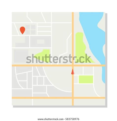 City Map Vector Illustration Gps Icons Stock Vector Royalty Free