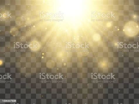 밝고 아름다운 별 투명한 배경에 대한 조명 효과의 벡터 일러스트레이션입니다 광선에 대한 스톡 벡터 아트 및 기타 이미지 광선 디자인 렌즈 플레어 Istock