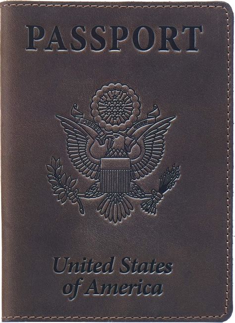 Shvigel Us Leather Passport Book Cover Thin American