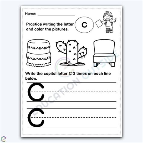 Capital Letter C Writing Practice Coloring Page Writing Practice Alphabet Writing