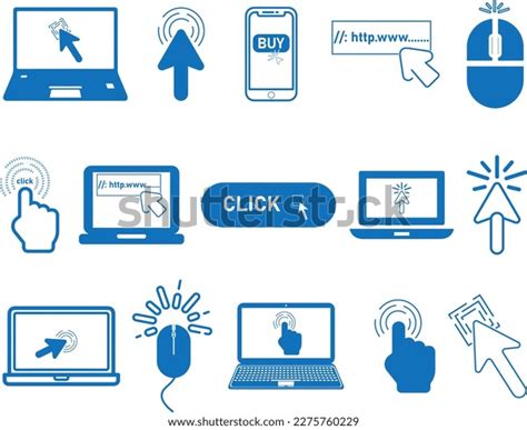 Mouse Click Icon Set 15 Cursor Stock Vector Royalty Free 2275760229 Shutterstock