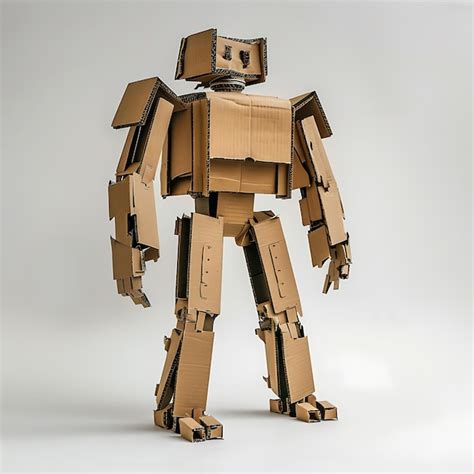 Cardboard Robot Toy Premium Ai Generated Image