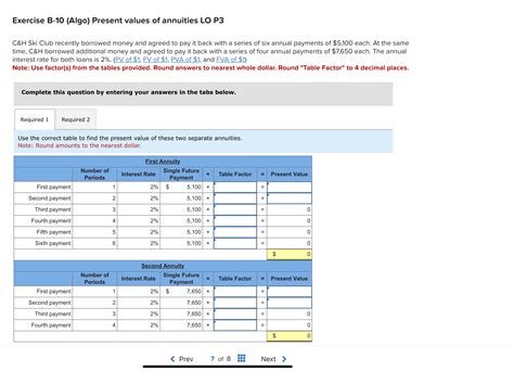 Solved Exercise B Algo Present Values Of Annuities LO Chegg Com
