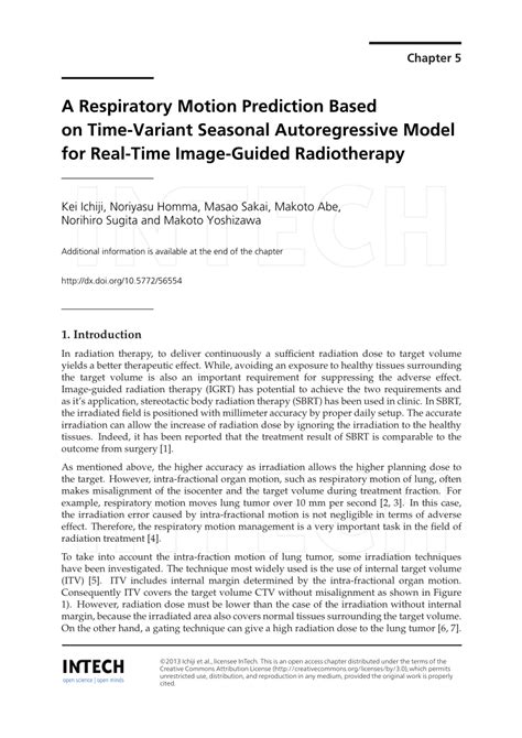 Pdf A Respiratory Motion Prediction Based On Time Variant Seasonal Autoregressive Model For
