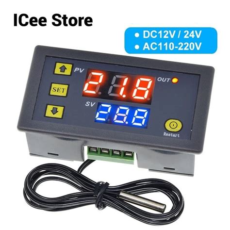 W3230 Mini Temperature Controller 12v 24v Ac110 220v Probe Line 20a Digital Temperature Control