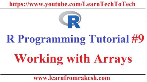r programming tutorial 9 working with arrays youtube